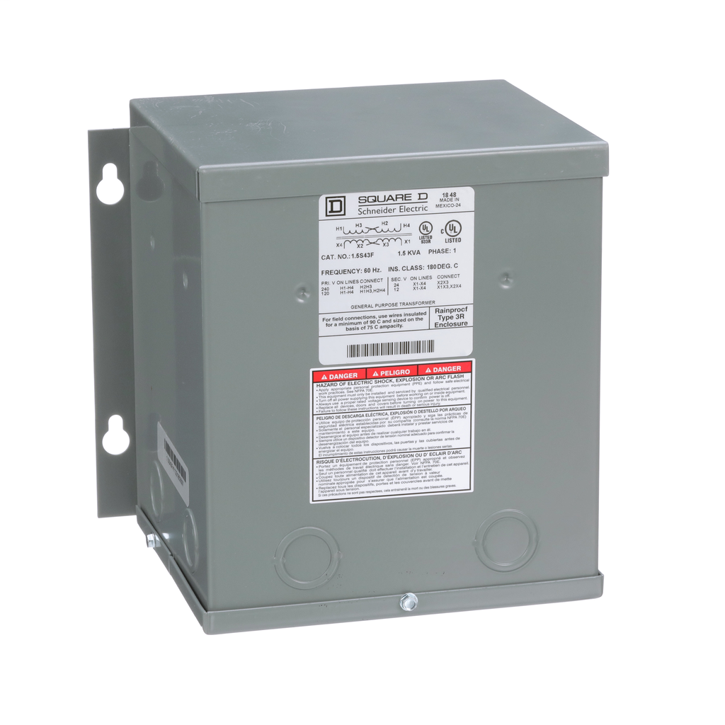 TRFMR DRY 1PH 1.5KVA 120X240V-12/24V – Cuny & Guerber